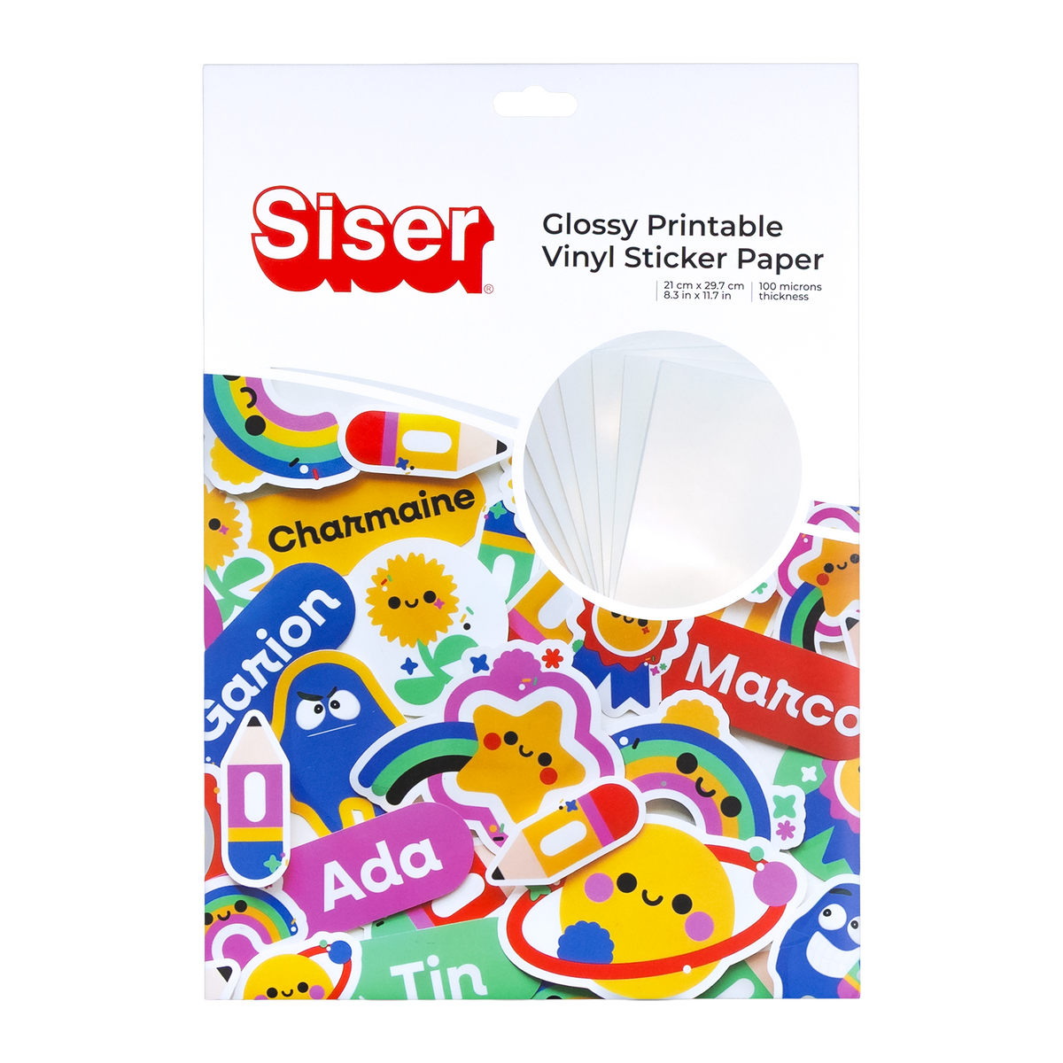 Siser Waterproof Printable - Gloss White Vinyl Sticker Paper A4 Sheet ...