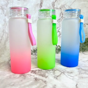 500ml Frosted Glass Gradient Colour Drink Bottle - FROSTED GLASS for s ...